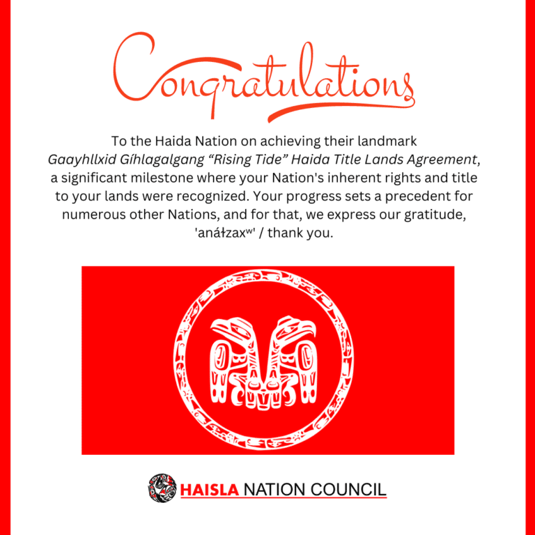 Congratulations to the Haida Nation! - Haisla Nation Council